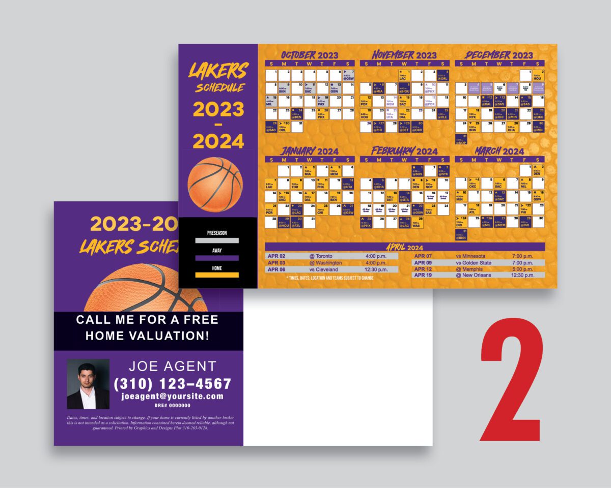 Clippers Schedule Postcards - Graphics and Designs Plus