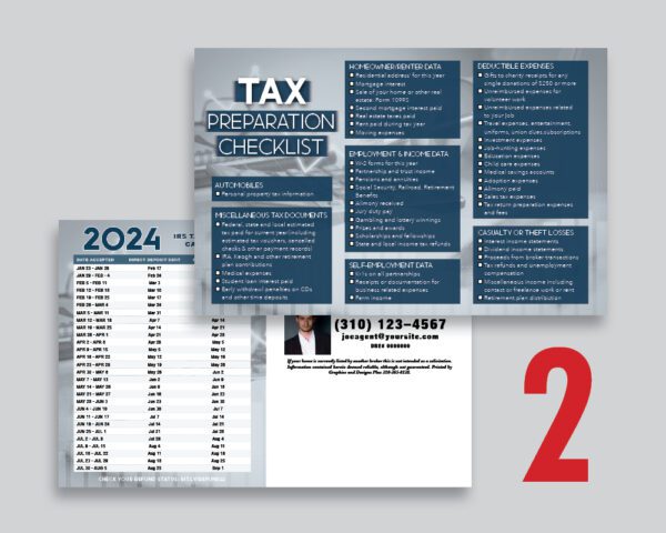 Tax Preparation Checklist Postcards - Graphics and Designs Plus