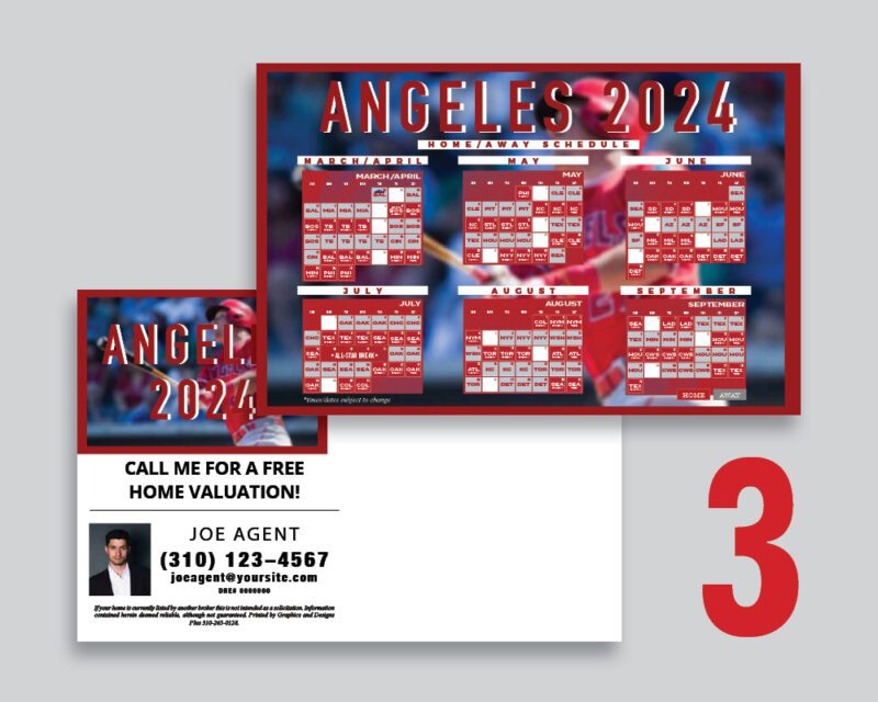 Angels Baseball Schedule Postcards - Graphics and Designs Plus